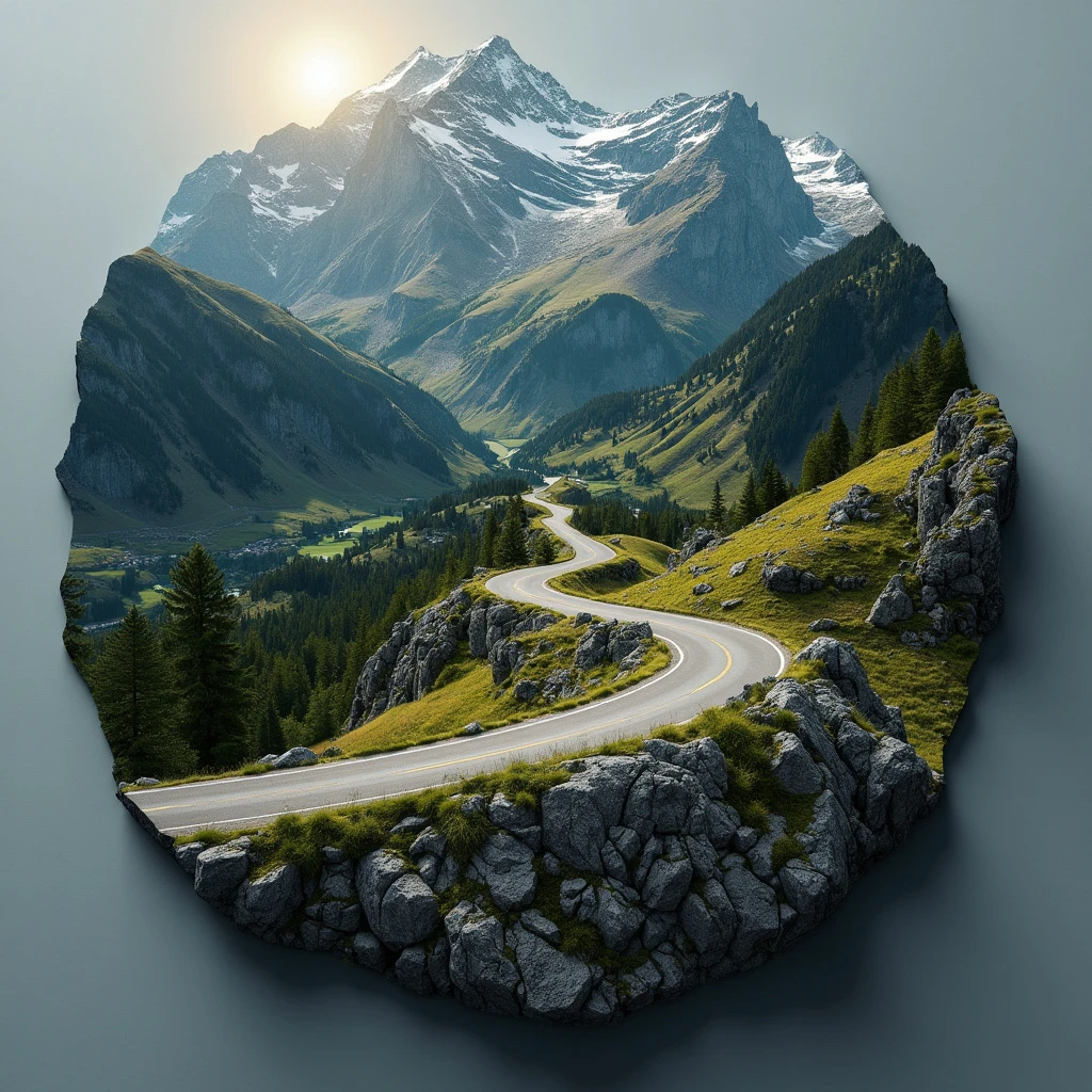 The picture shows a chunk of earth as if it had... - FluxPro.art