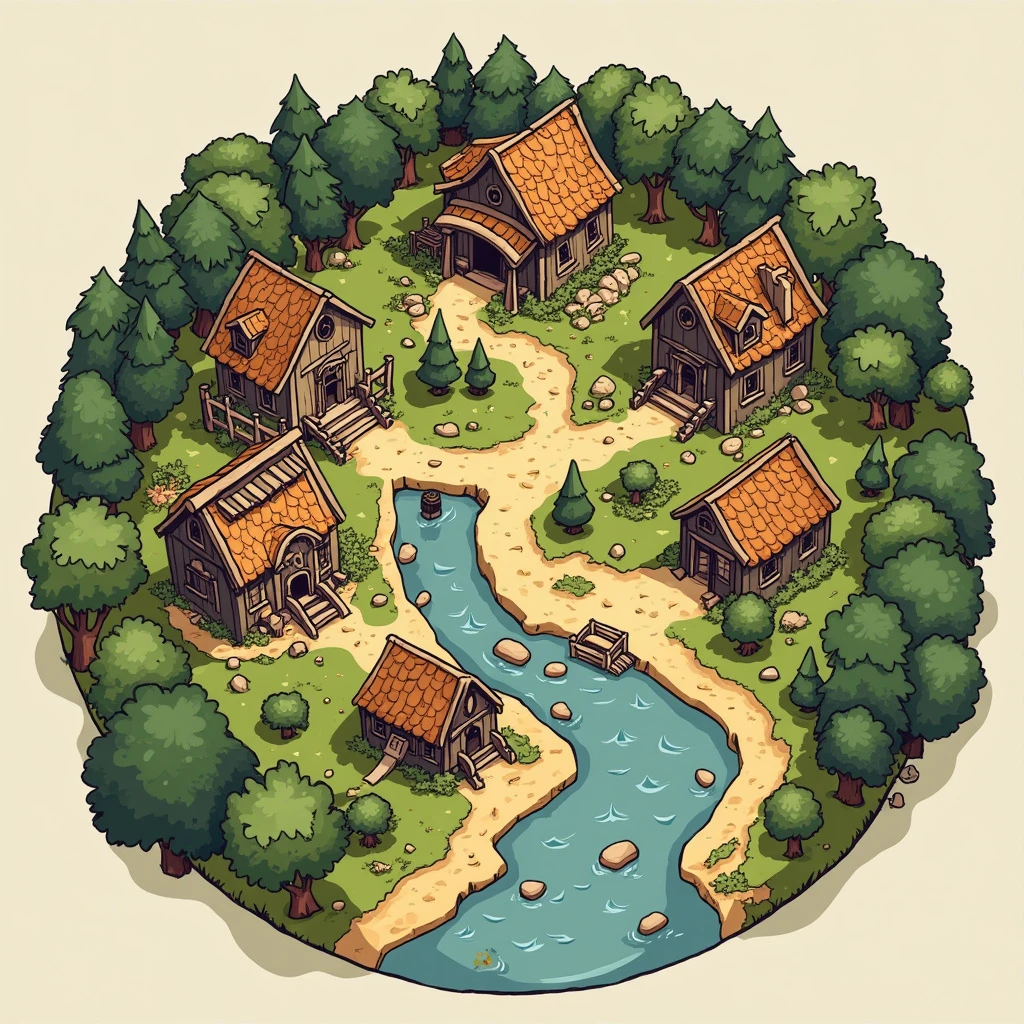 big Villages map icon set, sharp detailed, simple... - FluxPro.art