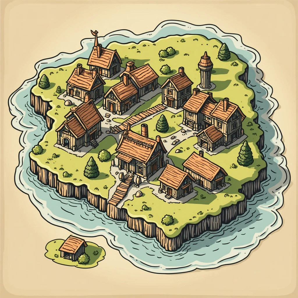 big Villages map icon set, sharp detailed, simple... - FluxPro.art