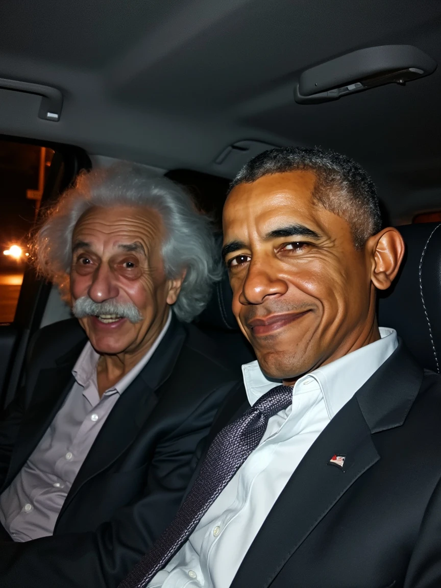 albert einstein and barack obama, chilling in the... - FluxPro.art