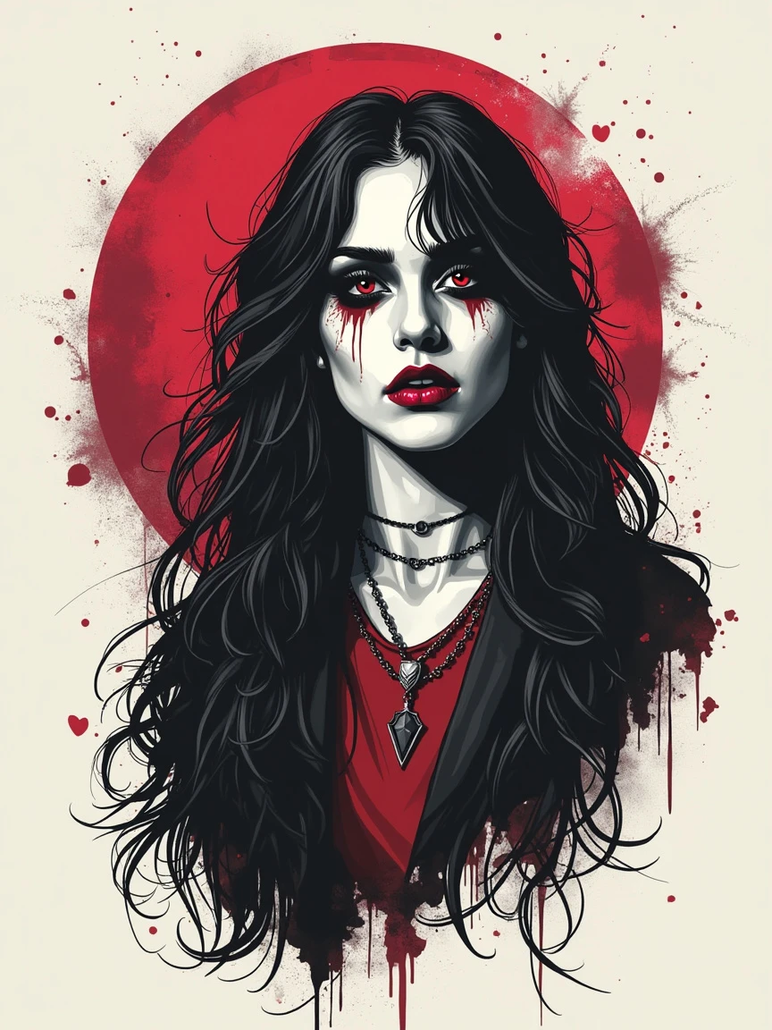 a T-shirt design with the vampire aesthetic, y2k... - FluxPro.art