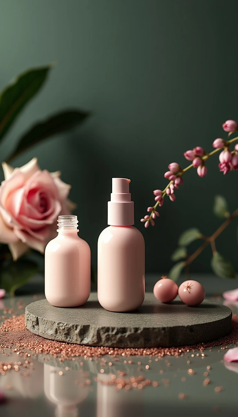 A realistic buttel cosmetic model is displayed on... - FluxPro.art