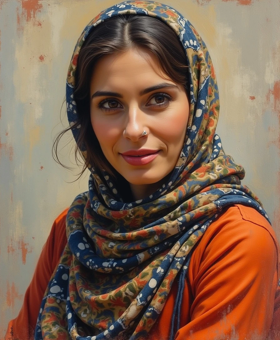 a painting of an oil painting of a adult woman... - FluxPro.art