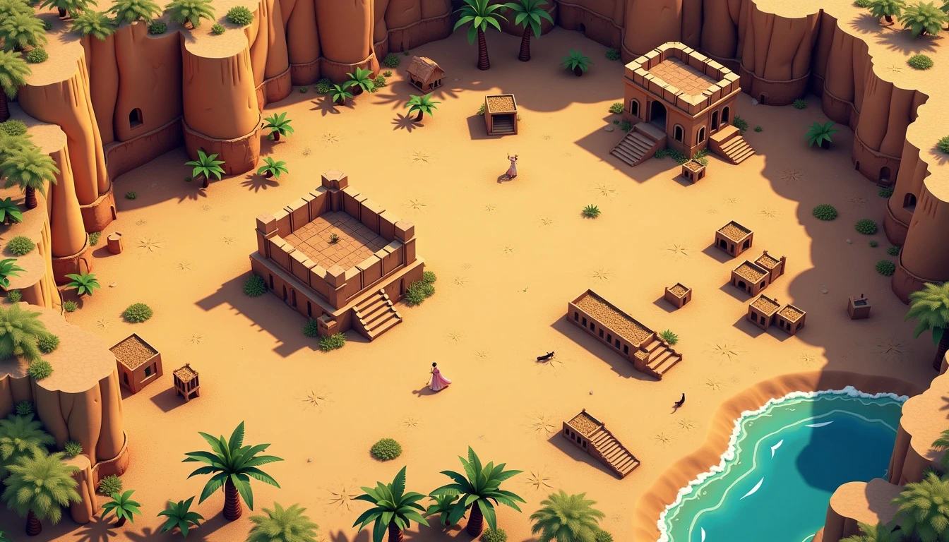16x16 desert tileset , 2d game asset , Top-down,... - FluxPro.art