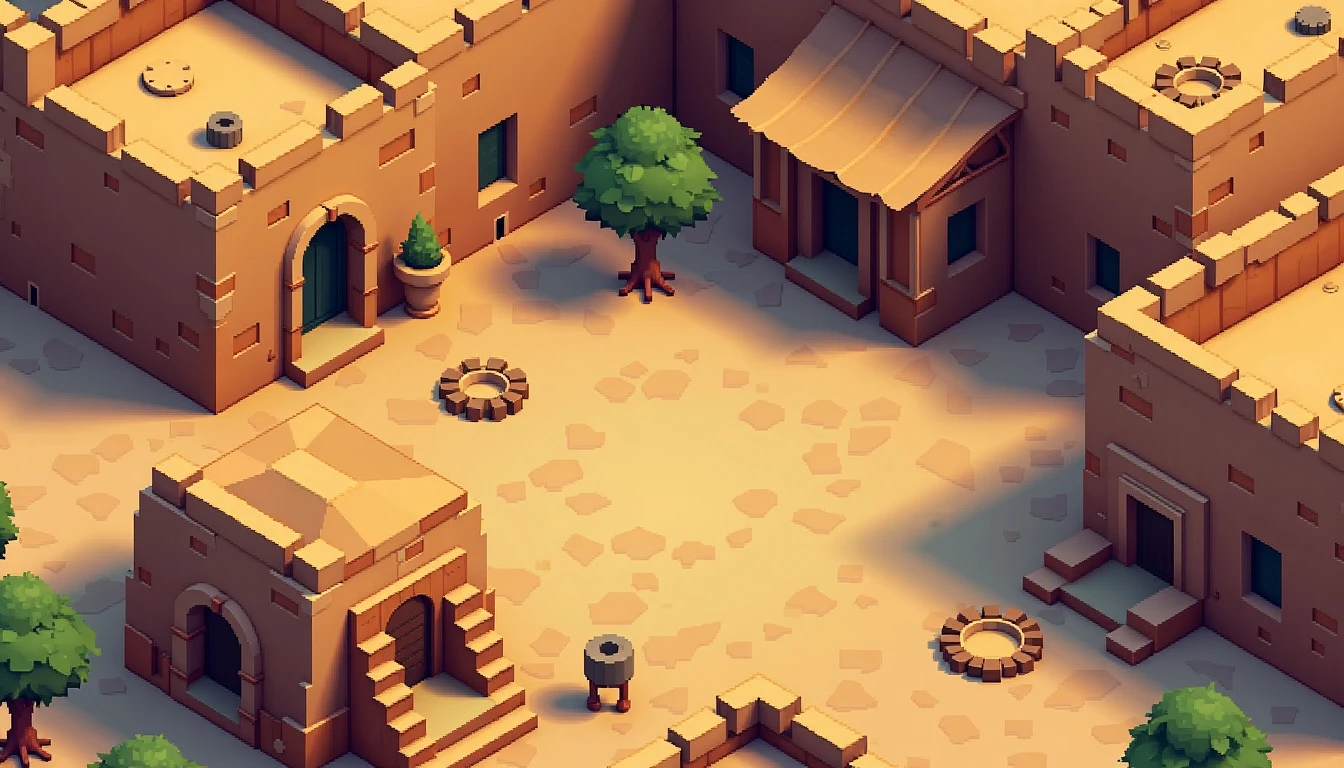16x16 desert tileset , 2d game asset , Top-down,... - FluxPro.art