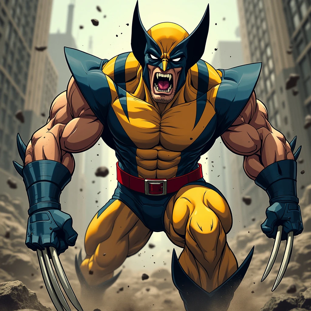wolverine anime, street fighter alpha style,... - FluxPro.art
