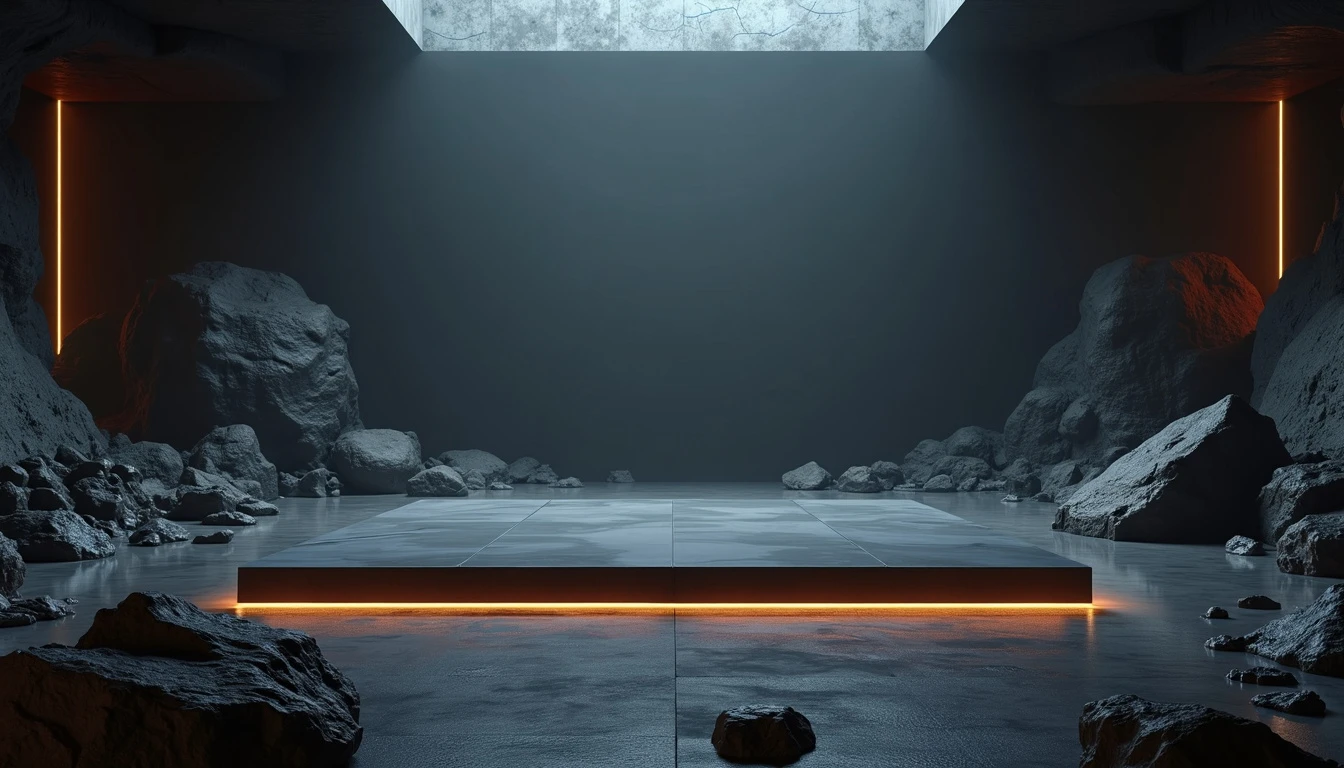 3D A space environment and a rectangular platform... - FluxPro.art