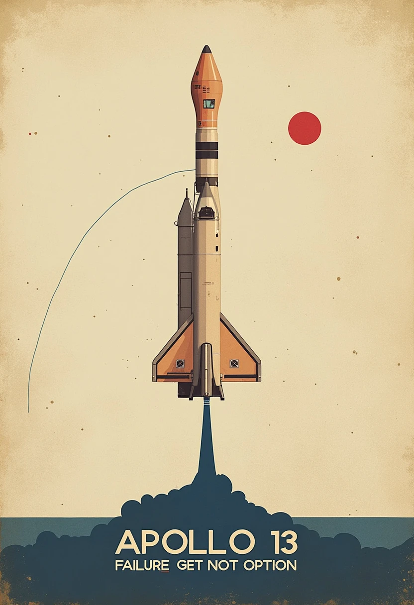minimalist apollo 13 movie poster with the words... - FluxPro.art