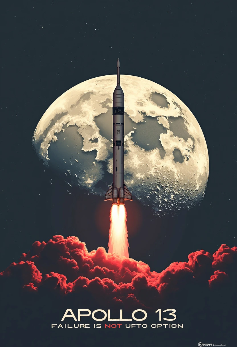 minimalist apollo 13 movie poster with the words... - FluxPro.art