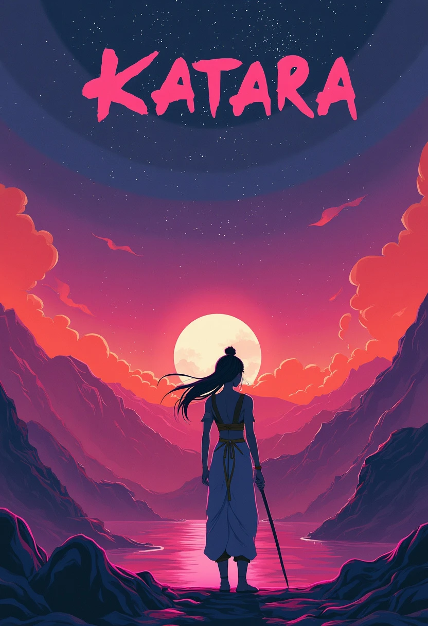 minimalist 2d, vaporwave colors, Avatar the last... - FluxPro.art
