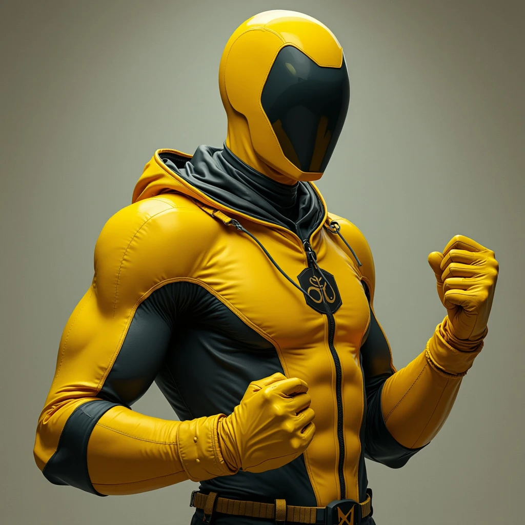 Super hero,Yellow skin, black with yellow suit,... - FluxPro.art