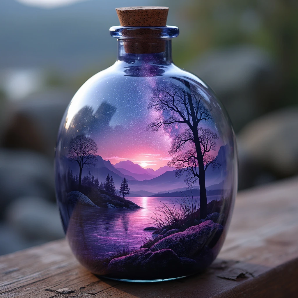 beautiful scenery nature glass bottle landscape, ,... - FluxPro.art
