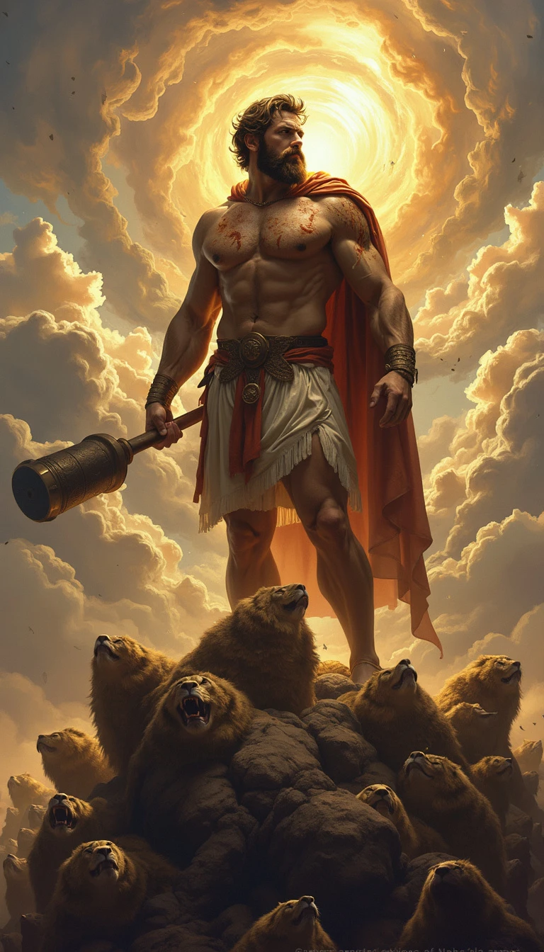 A hyper-realistic digital painting of Heracles,... - FluxPro.art