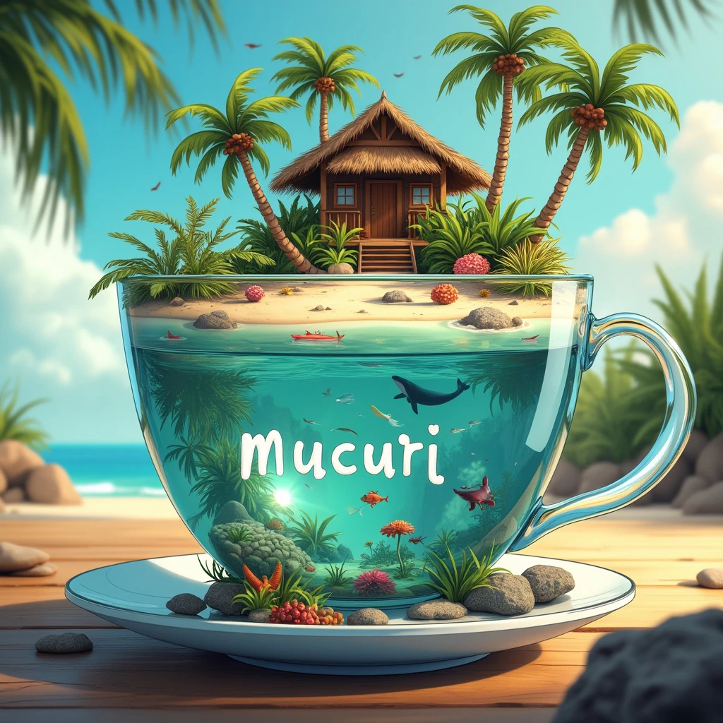 A micro-world inside a teacup with an infinite... - FluxPro.art