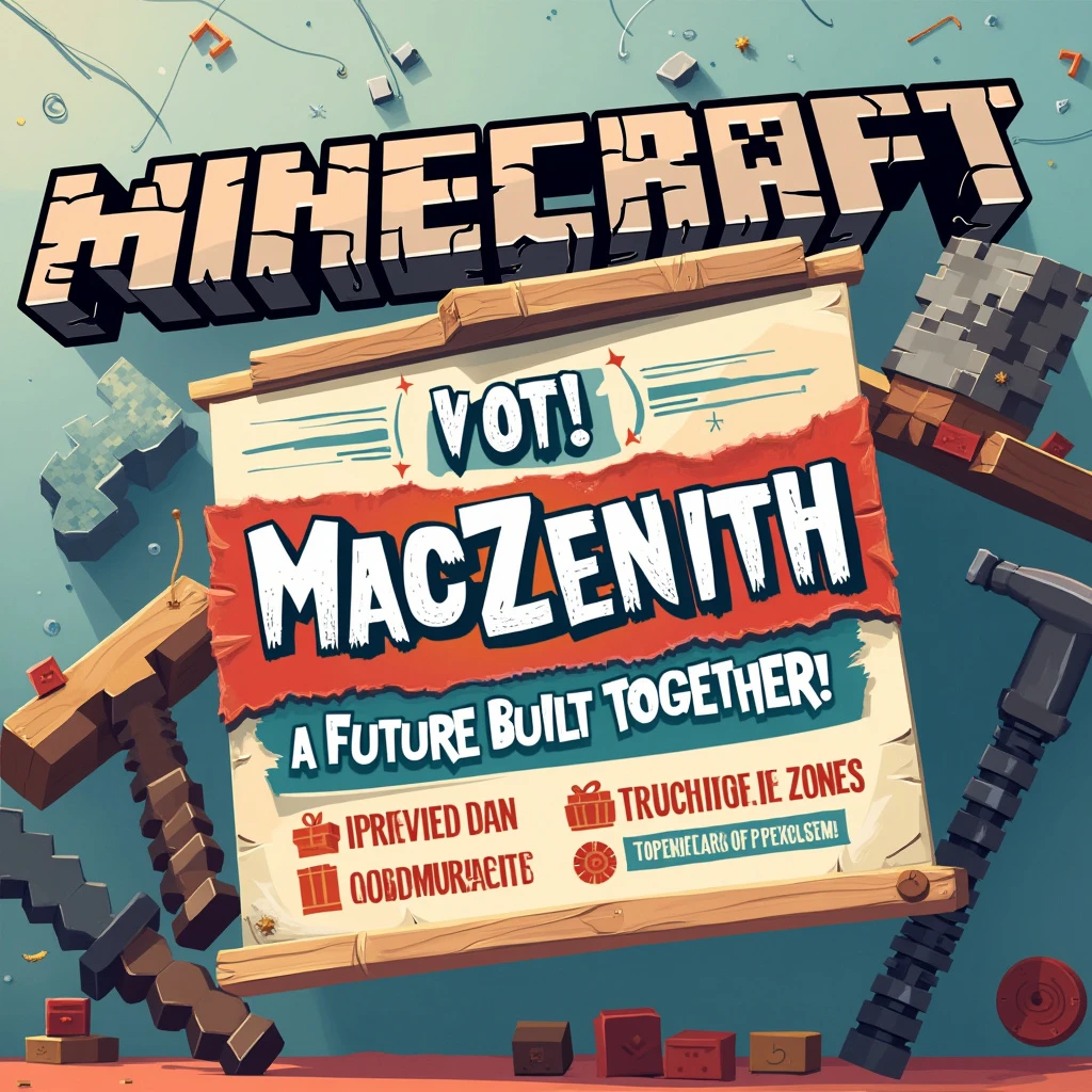 A campaign poster for a Minecraft server spawn... - FluxPro.art