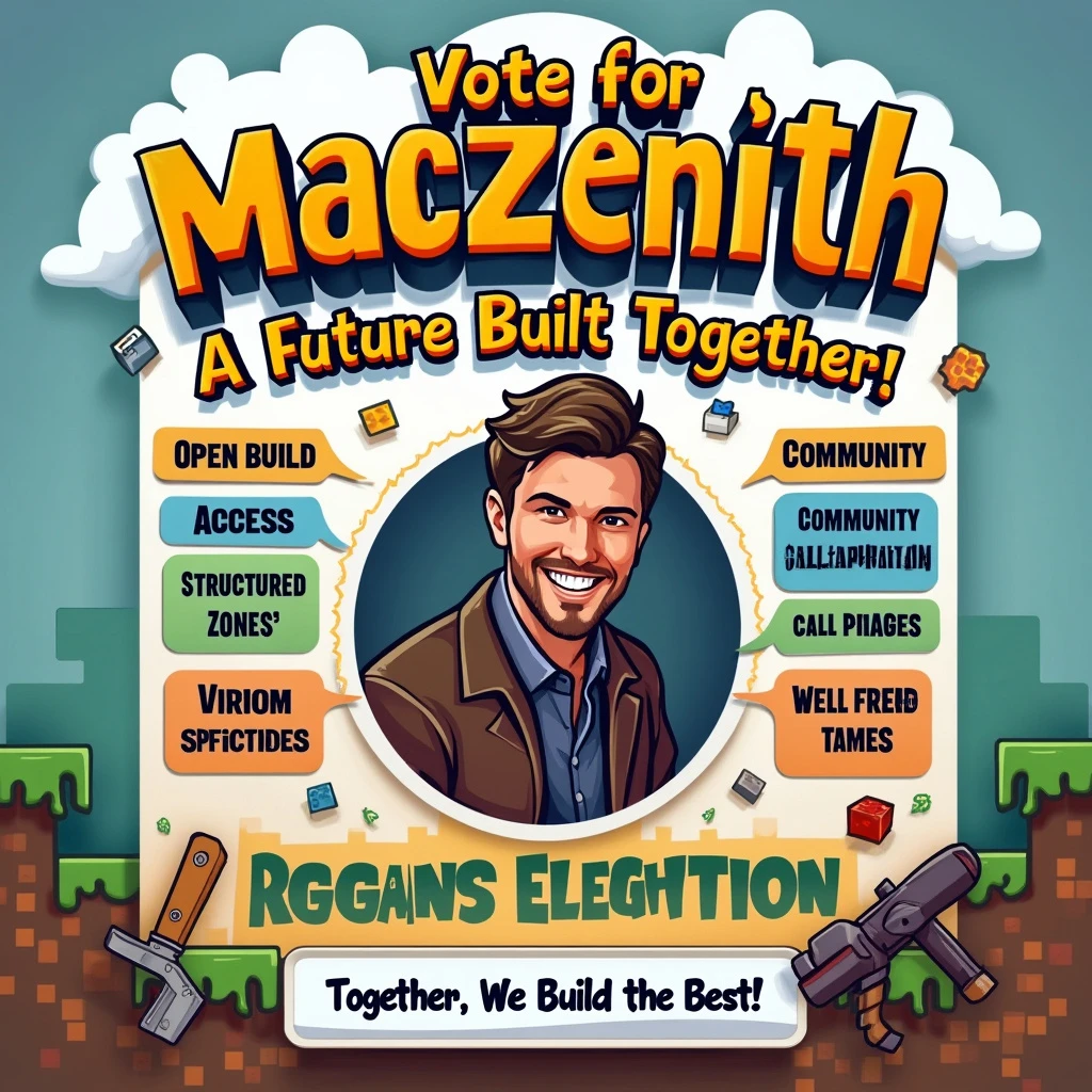 A campaign poster for a Minecraft server spawn... - FluxPro.art