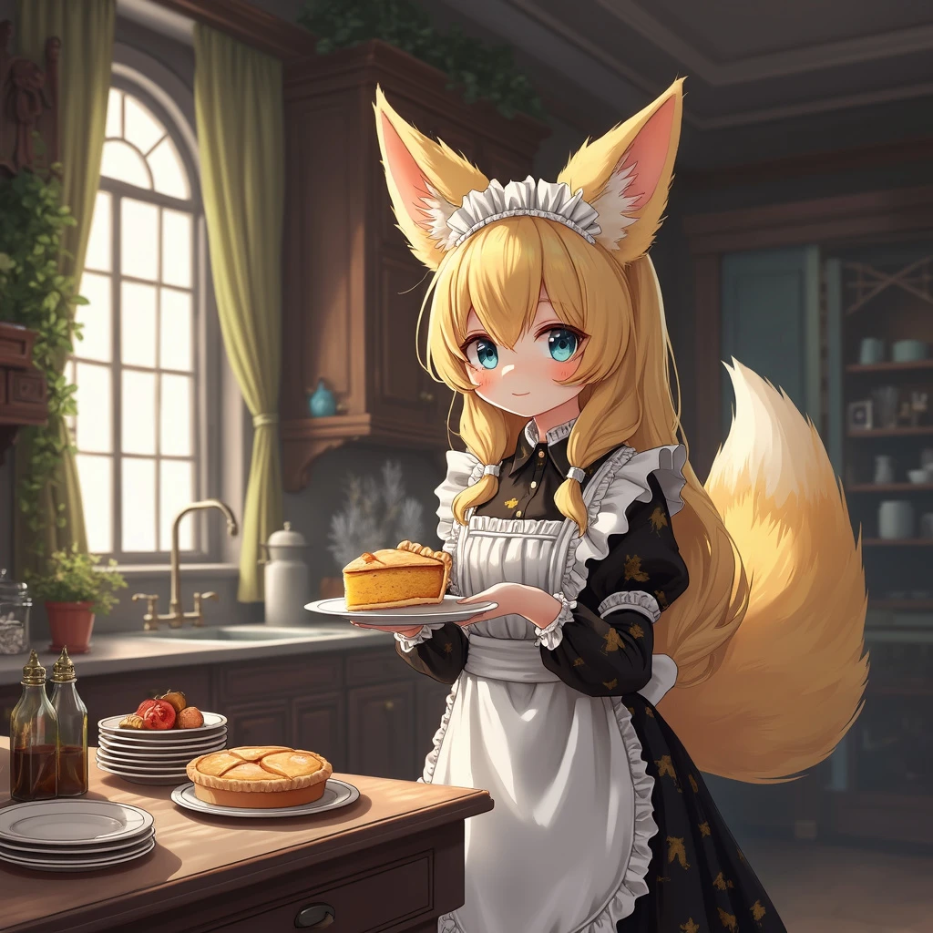 cute anime girl with massive fluffy fennec ears... - FluxPro.art