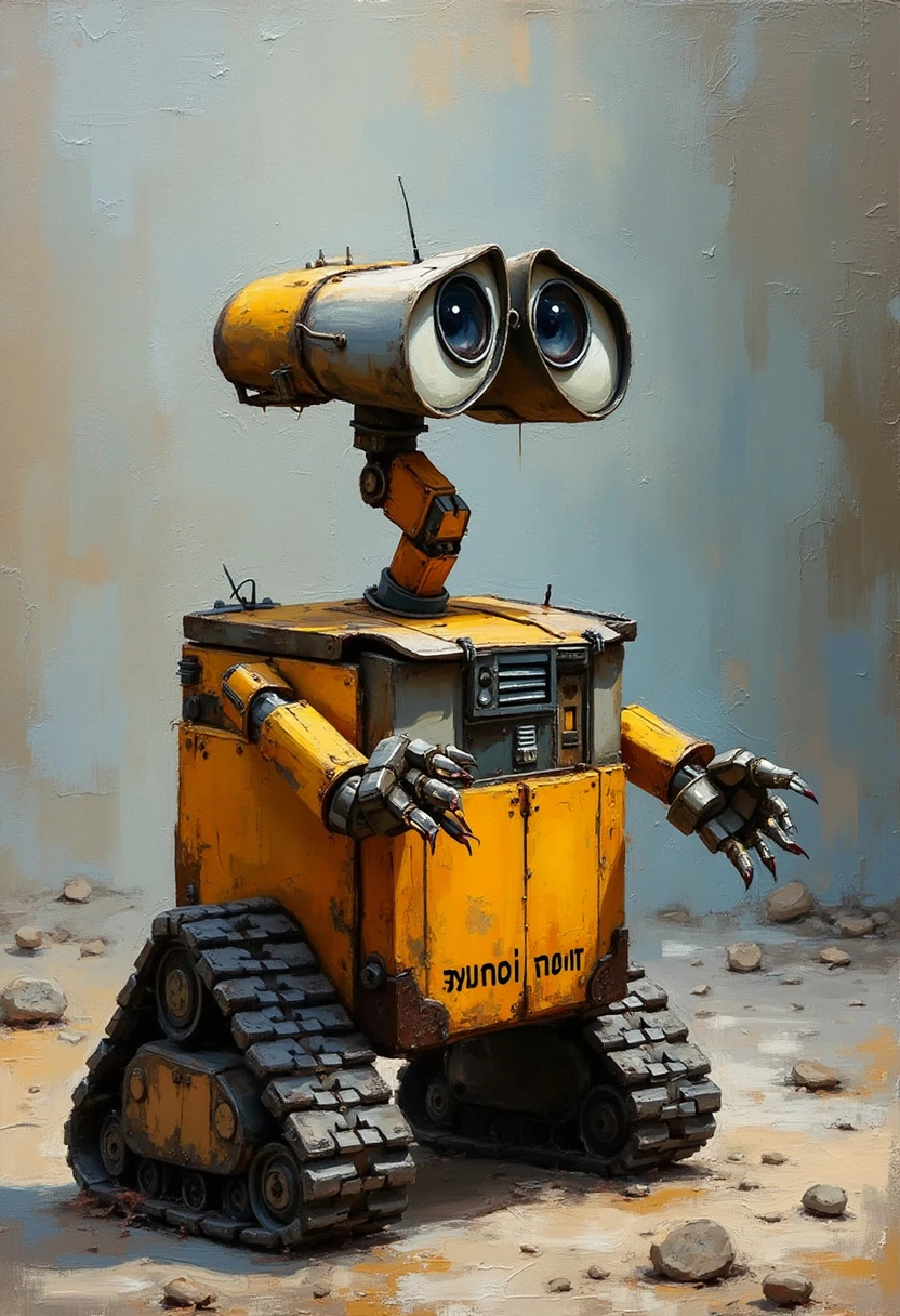 cute wall-E Pixar robot in human daily dress... - FluxPro.art