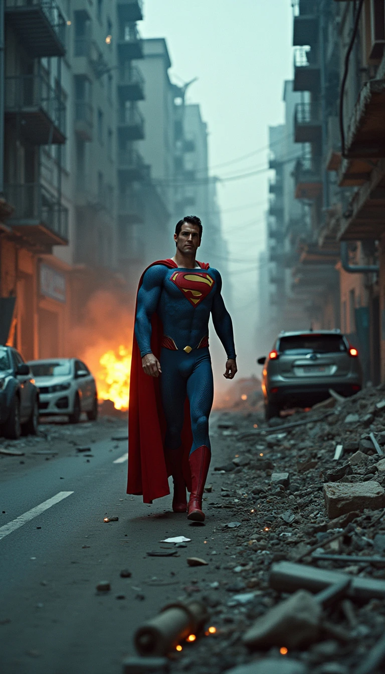 Raw Photography, superman in street alley,... - FluxPro.art