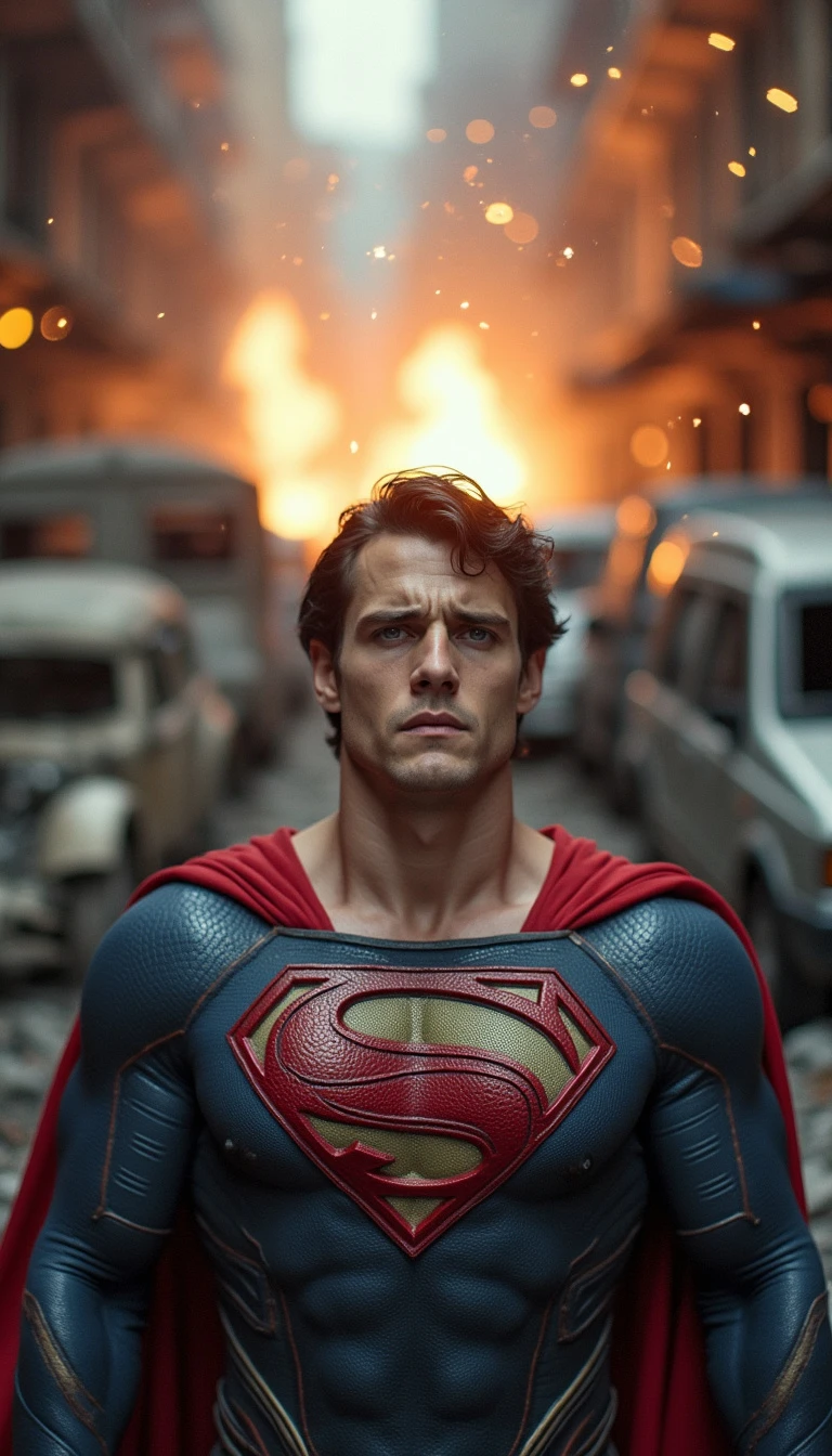 Raw Photography, superman in street alley,... - FluxPro.art