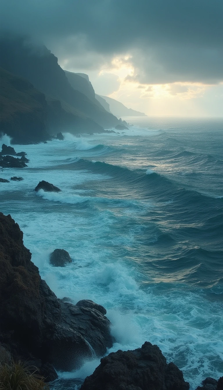 Create a dramatic seascape with a vast expanse of... - FluxPro.art