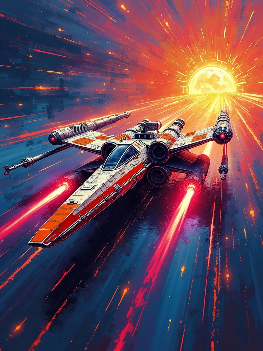 masterpiece, neon splash art, star wars Speed... - FluxPro.art