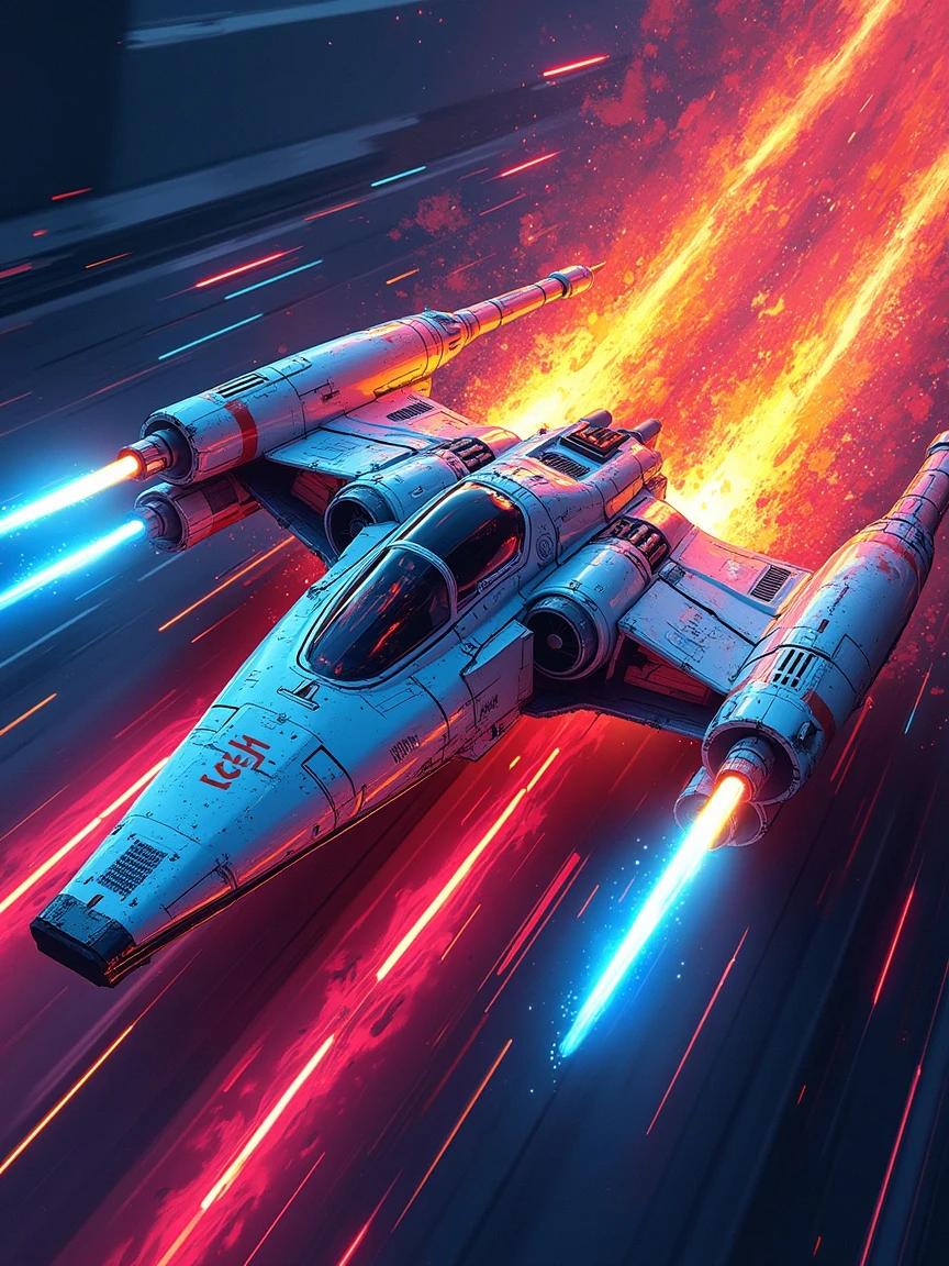 masterpiece, neon splash art, star wars Speed... - FluxPro.art