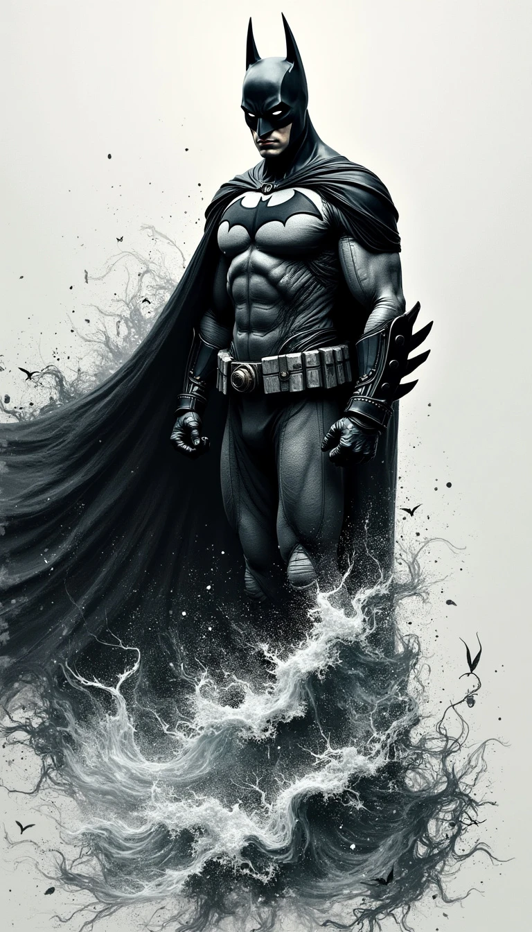 A haunting and heroic design of Batman surrounded... - FluxPro.art