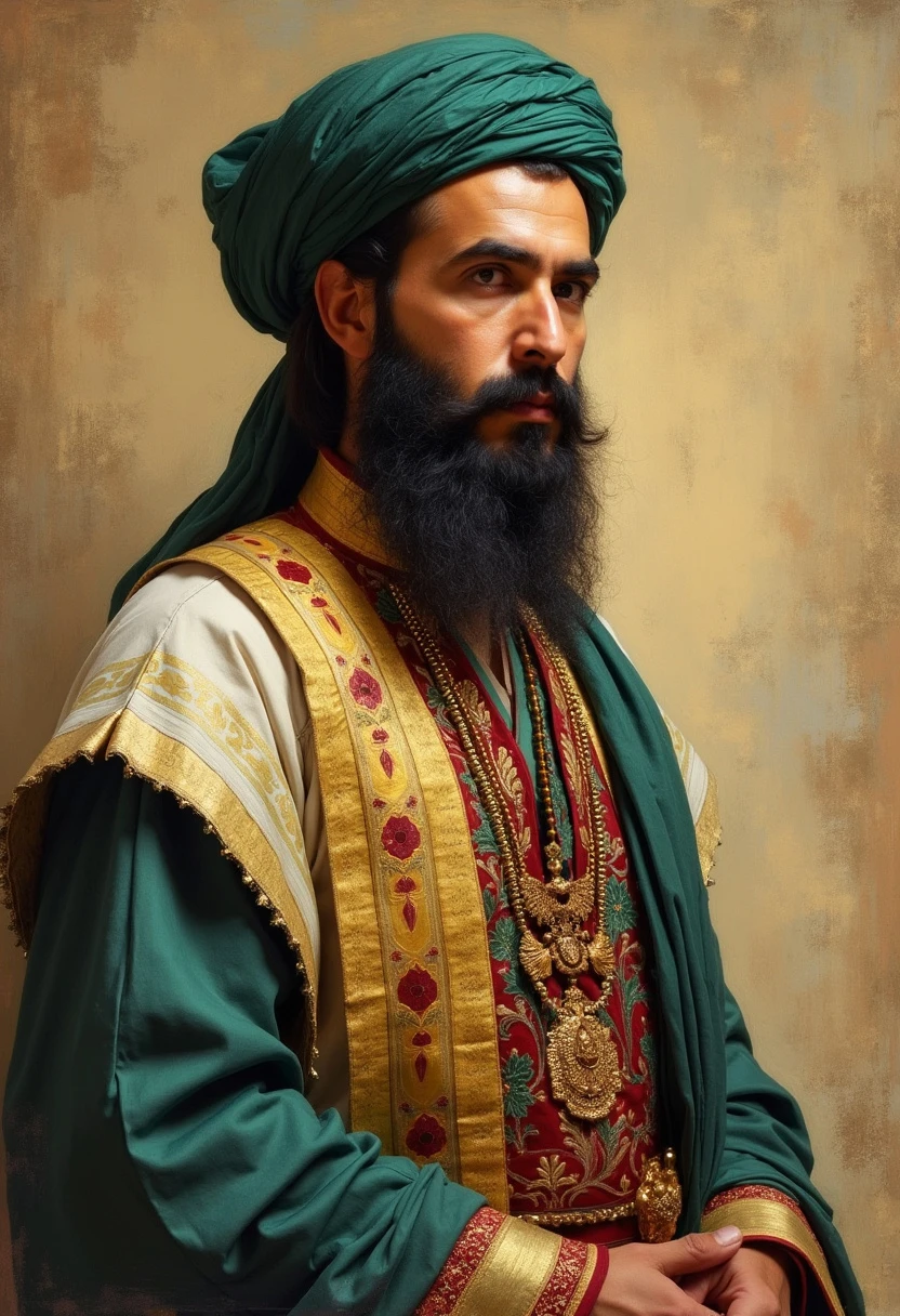 Painting of a holly persian man wearing tradional... - FluxPro.art