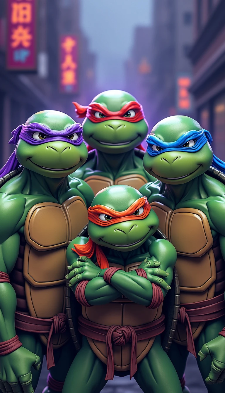 Teenage Mutant Ninja Turtles, the four brothers,... - FluxPro.art