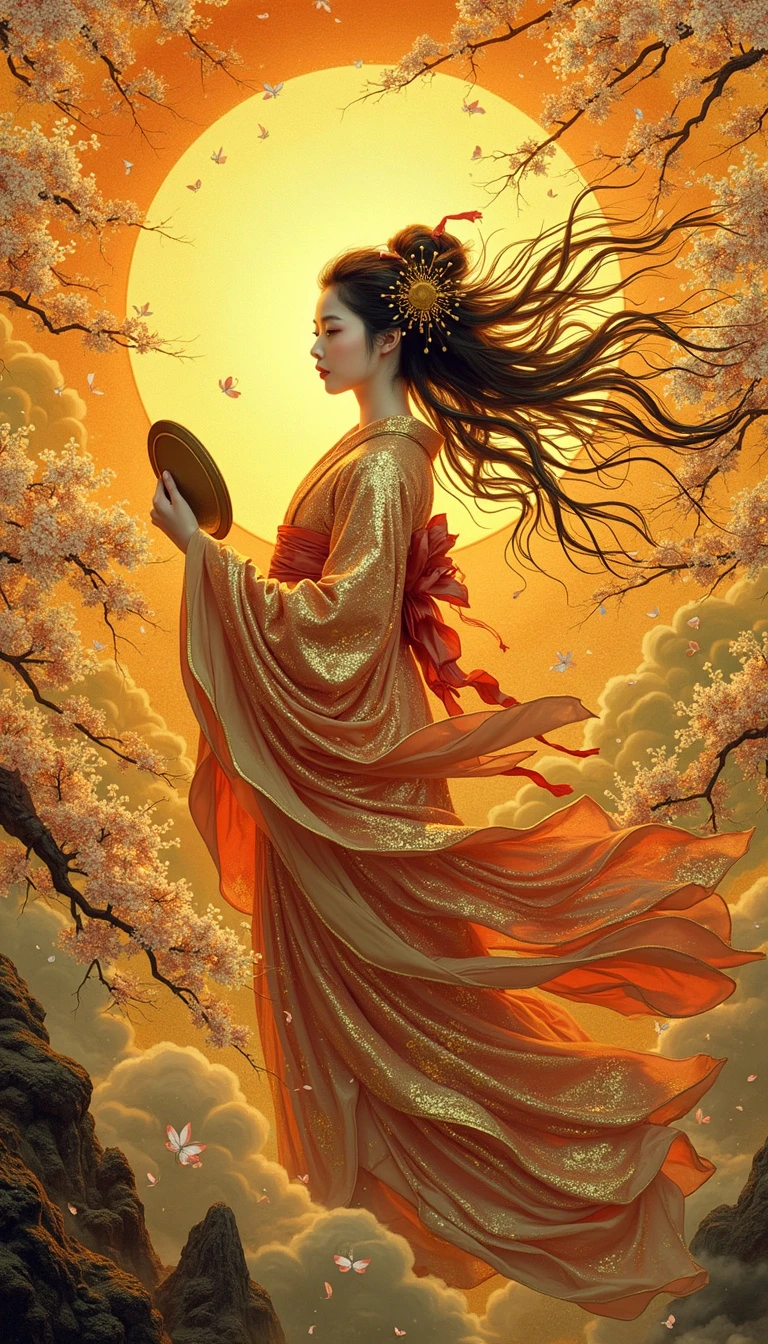 Amaterasu, Japanese Sun Goddess": Amaterasu floats... - FluxPro.art