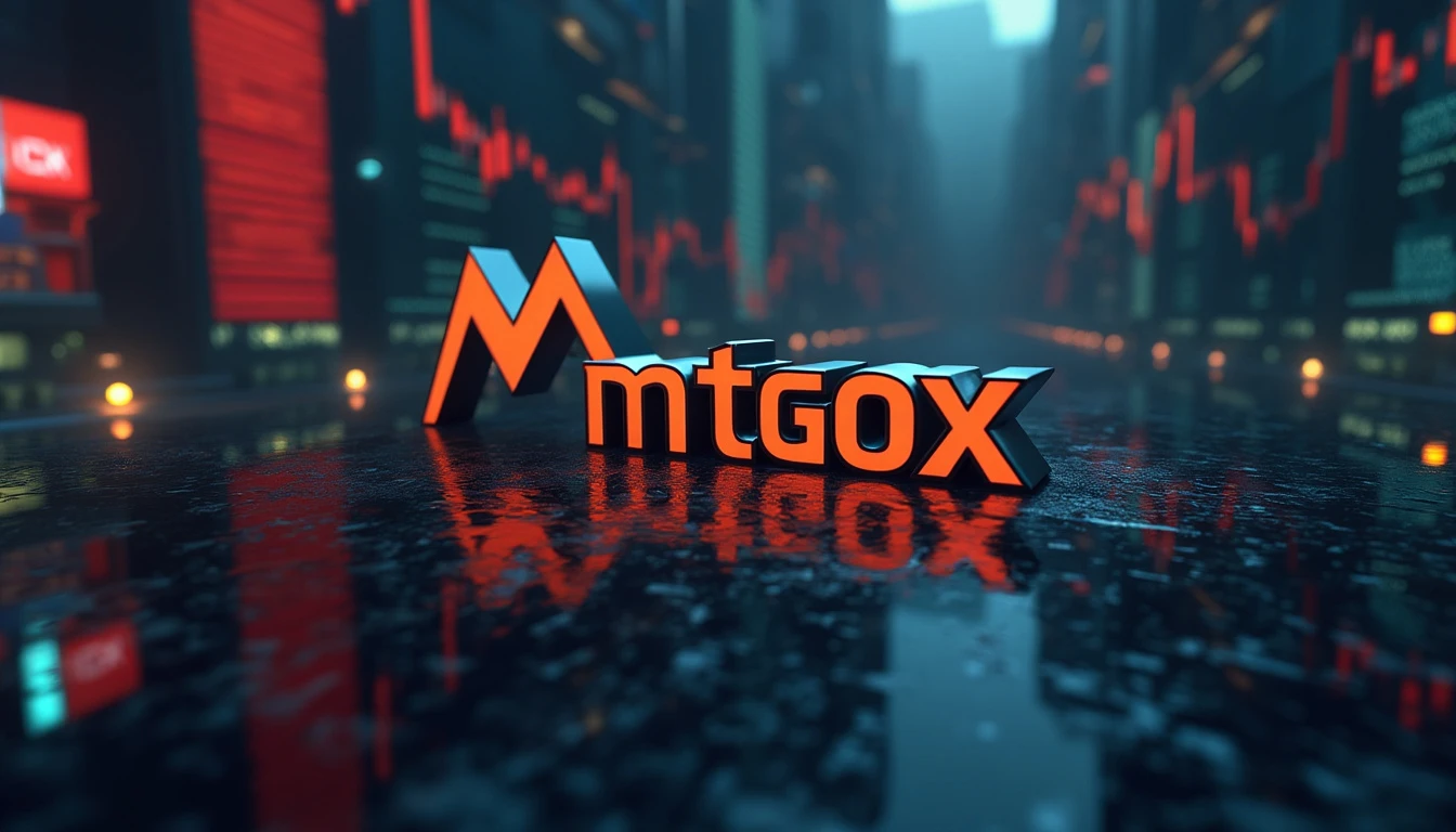mtgox logo with bearish chart and scary market - FluxPro.art