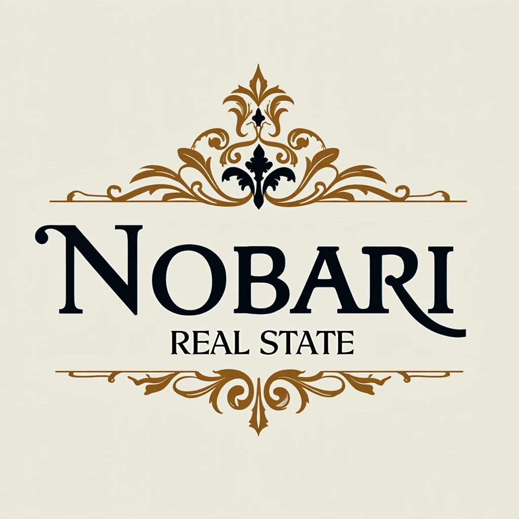 Luxury logo with name of Nobari for real state... - FluxPro.art
