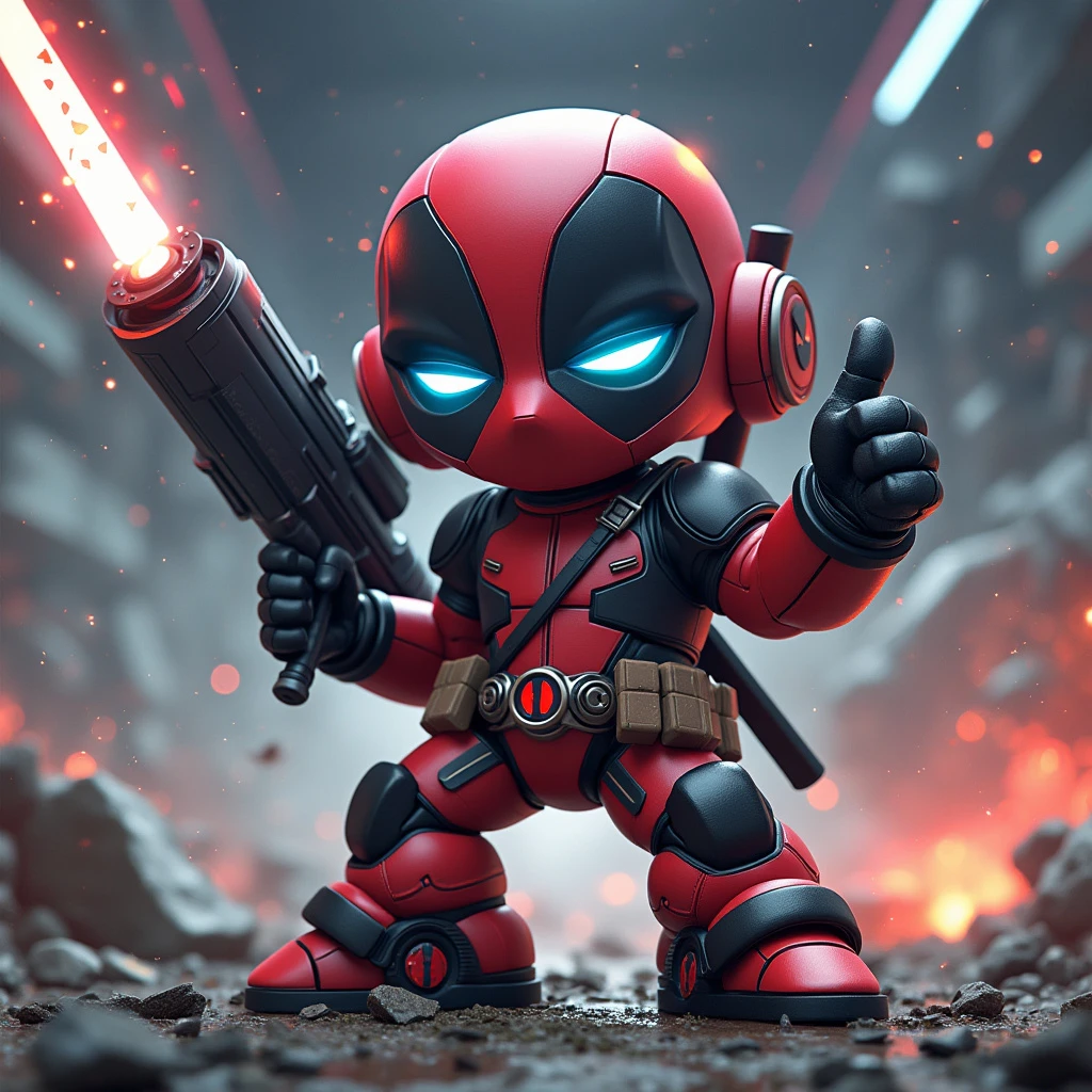 "A quirky but powerful combination of baby Gundam... - FluxPro.art