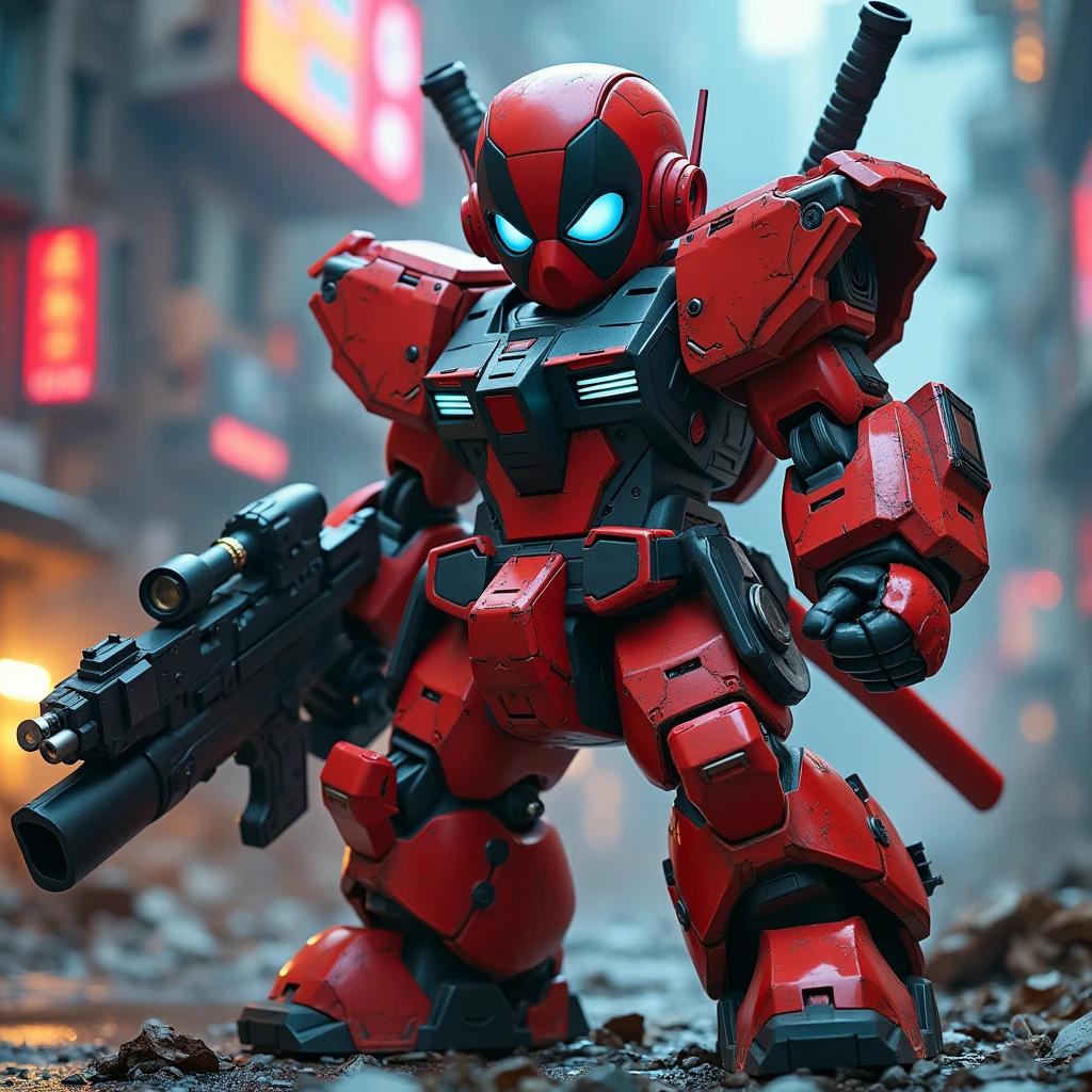 "A quirky but powerful combination of baby Gundam... - FluxPro.art
