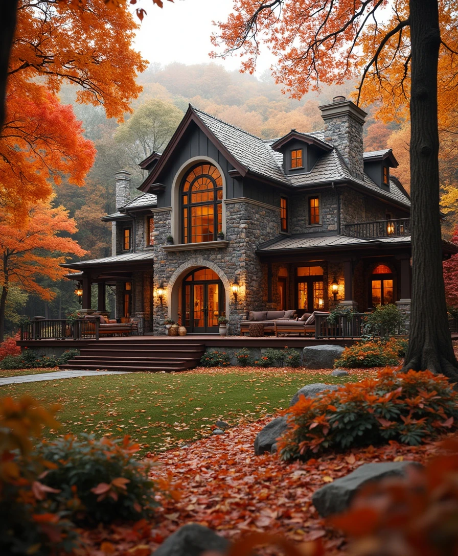 Hyper-realistic photograph of an elegant mansion... - FluxPro.art