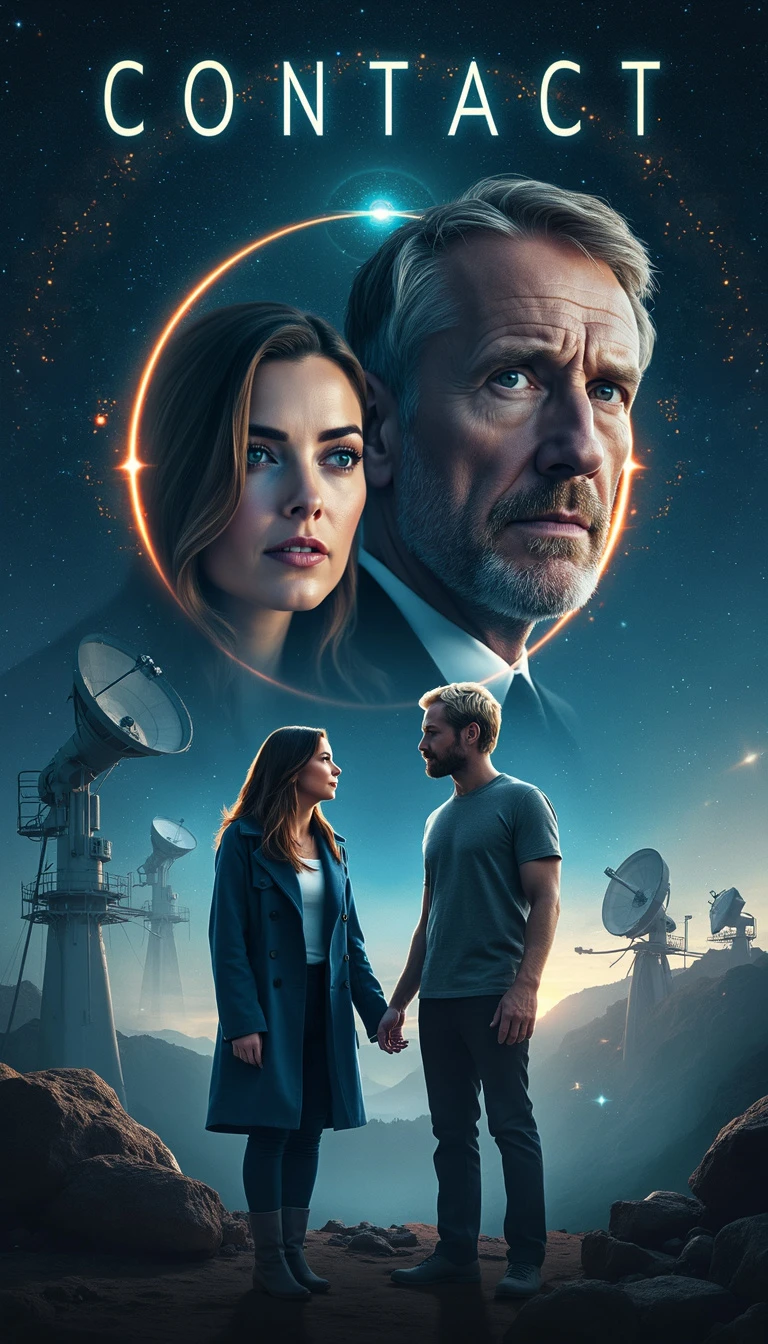 Ultra-realistic poster for the movie "Contact". At... - FluxPro.art