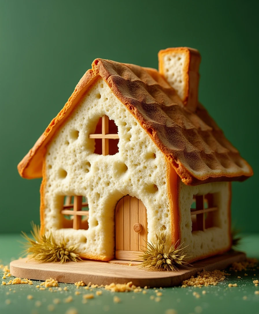Super realistic image: The bread house is made of... - FluxPro.art