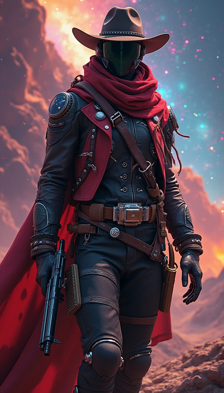 space cowboy| futuristic western| detailed space... - FluxPro.art