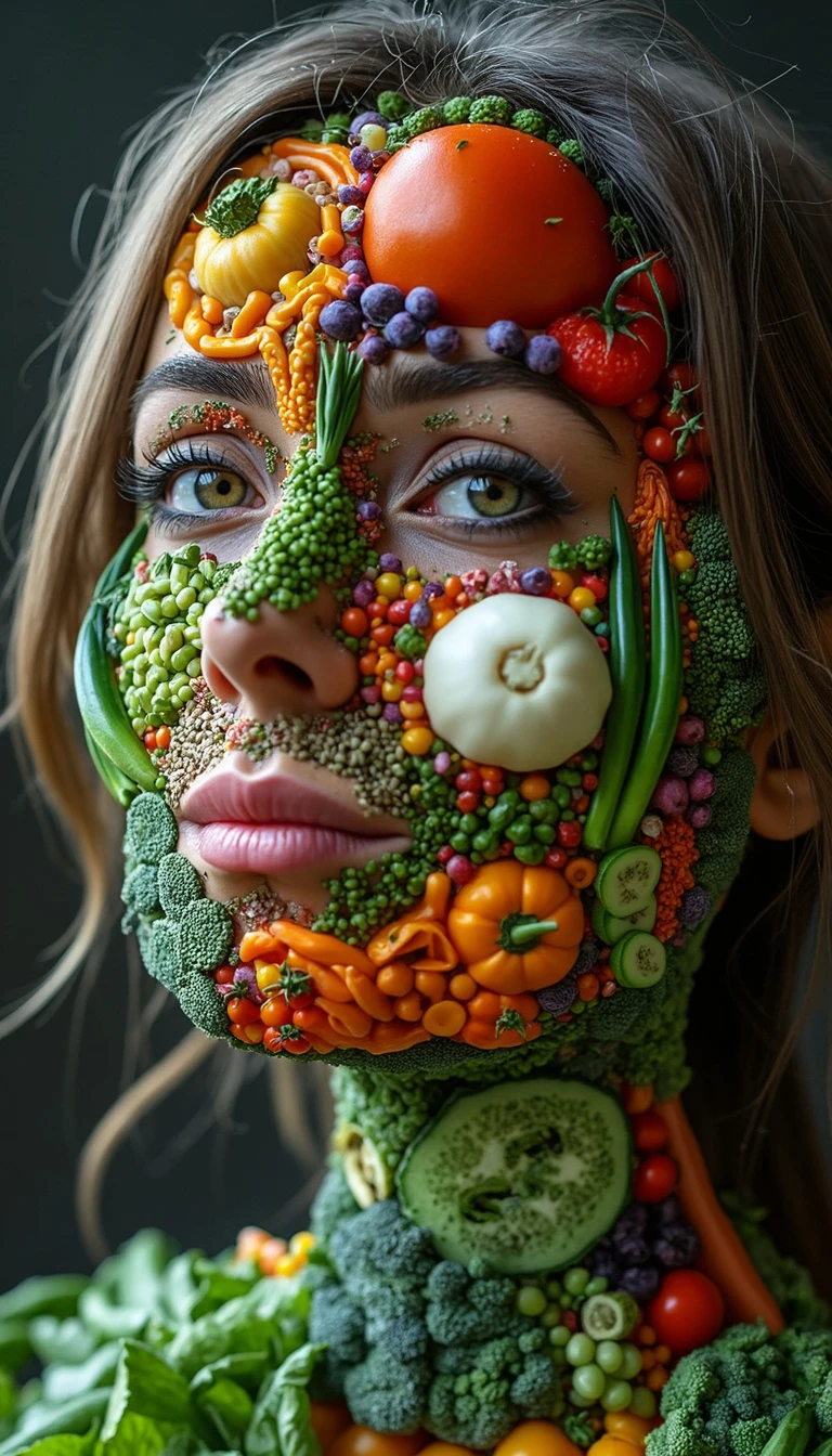 Ultra-realistic image: portrait of vegetables.... - FluxPro.art