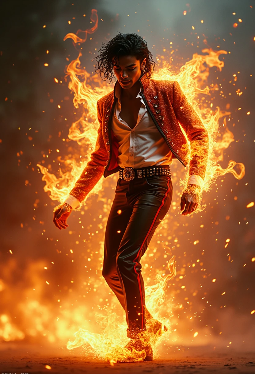 A dynamic 8K portrait of Michael Jackson, his body... - FluxPro.art