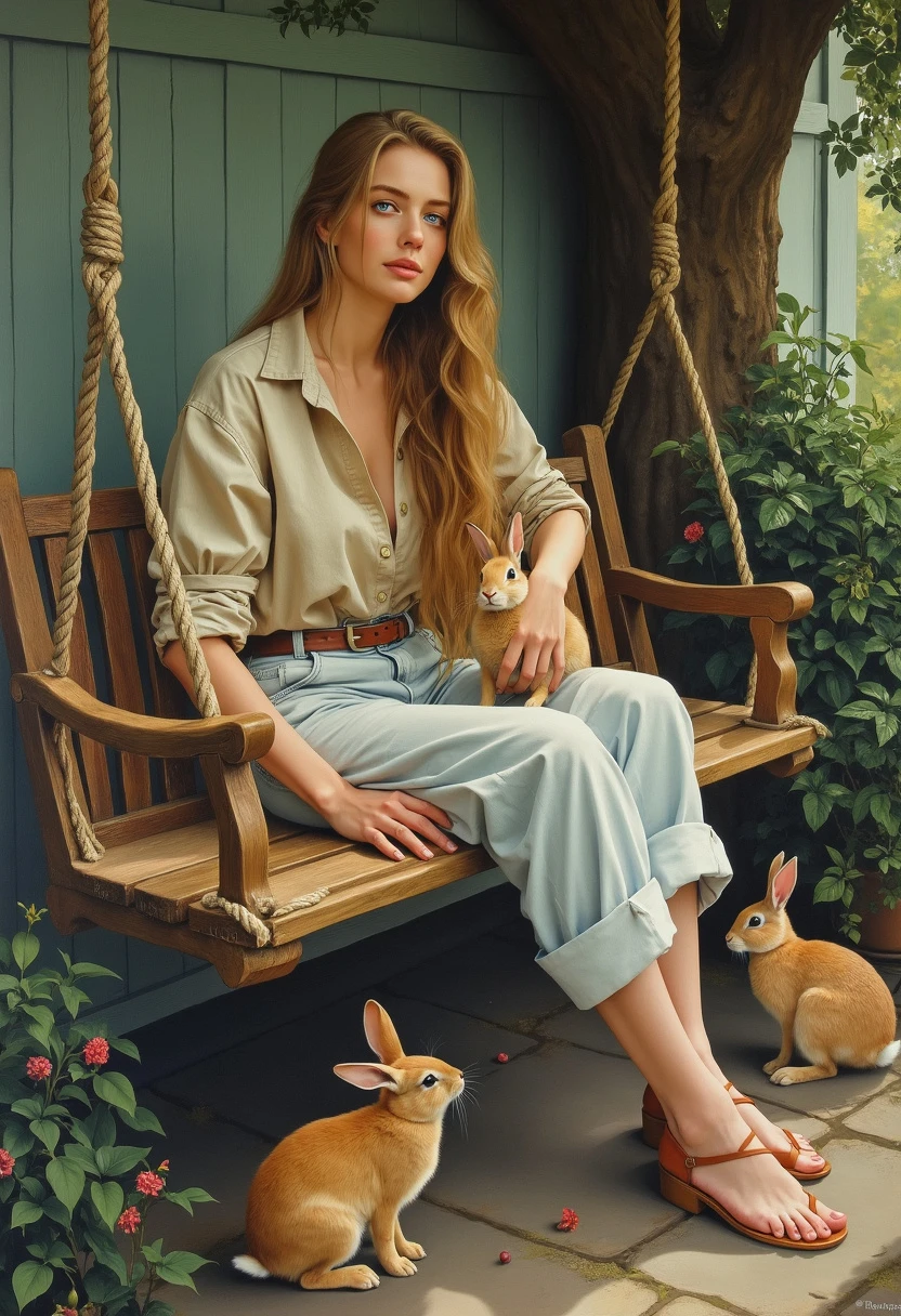 by sorayama and Milo manara hyper realistic oil... - FluxPro.art