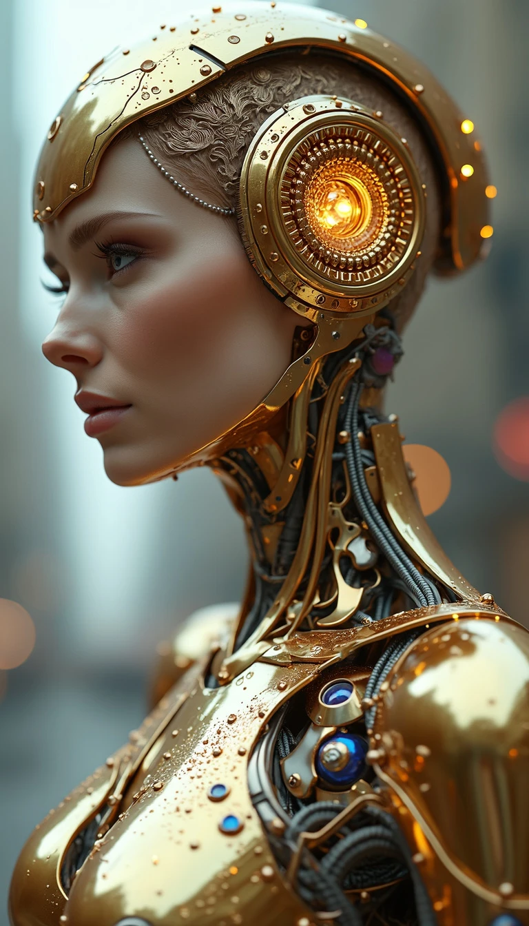cyborg bride with visualization of all internal... - FluxPro.art