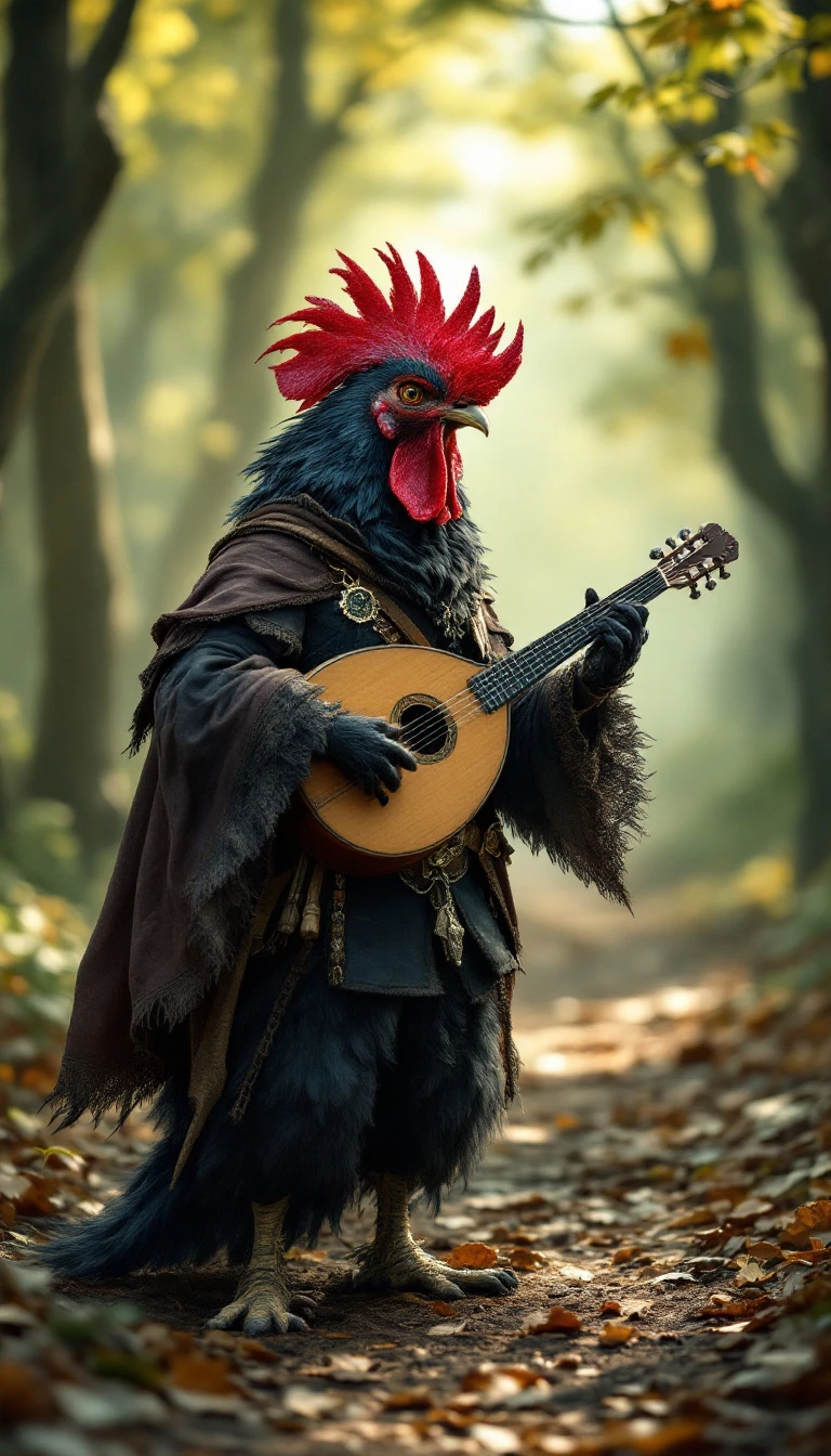 Cinematic, Anthropomorphic rooster, wearing a... - FluxPro.art