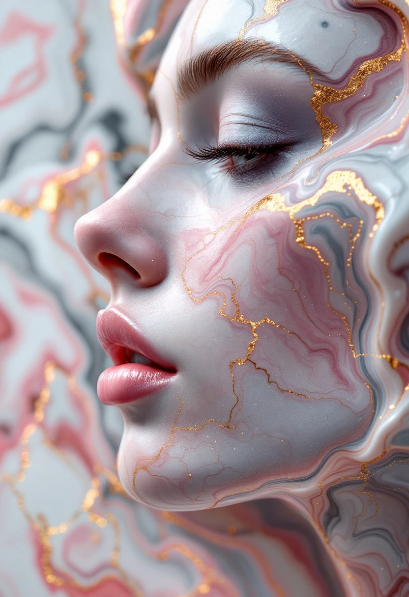 A hyper-detailed side profile of a human face... - FluxPro.art