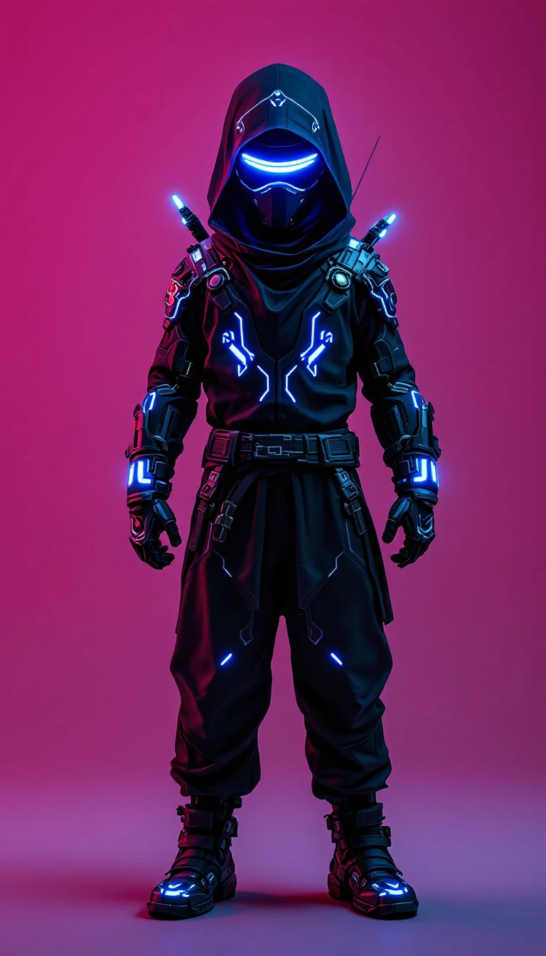 A stylized cyber-ninja/character figure... - FluxPro.art