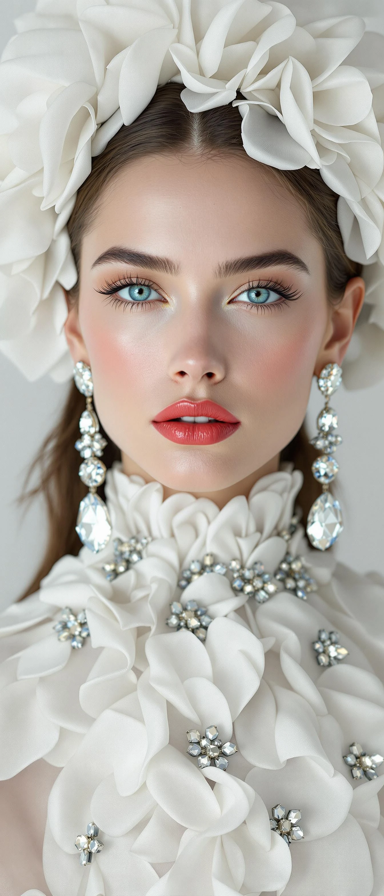 (Frontal portrait of model Eslava, catching her... - FluxPro.art
