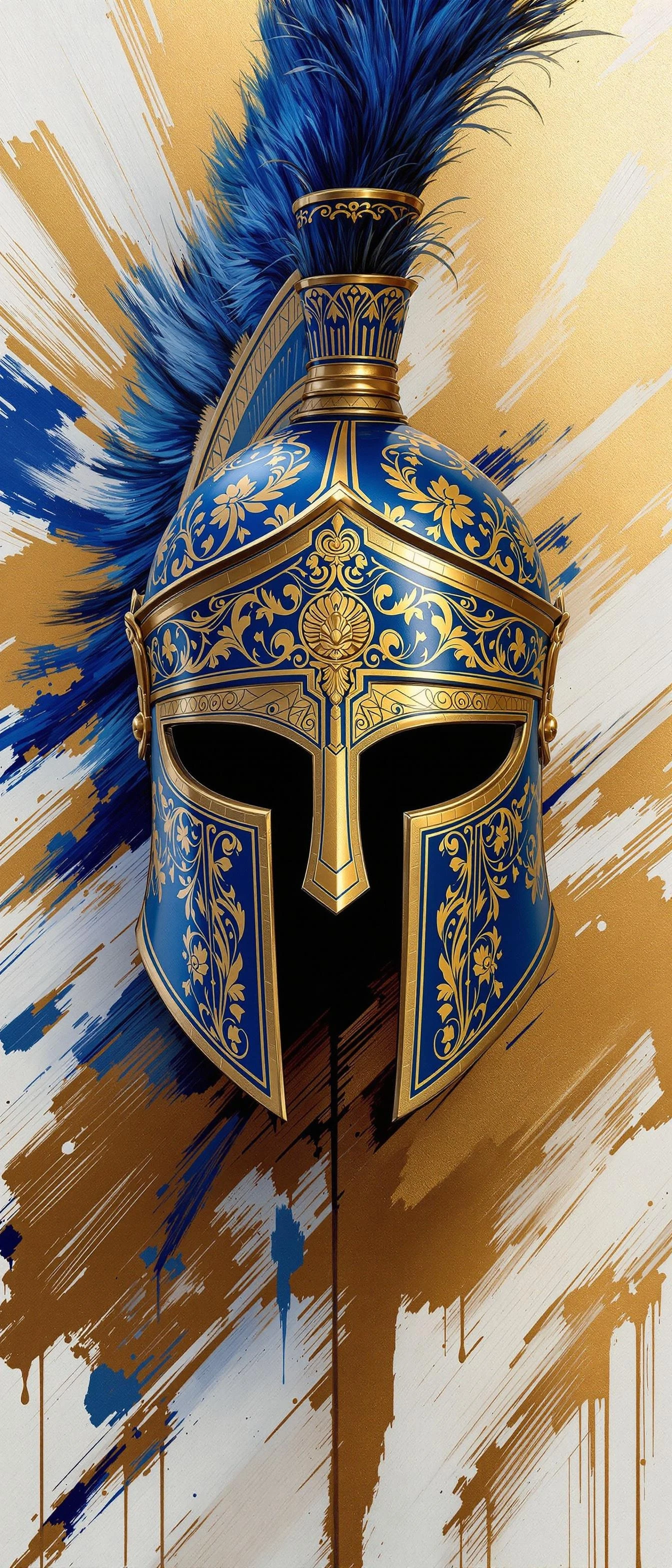 An exquisite, artistic helmet painted in rich hues... - FluxPro.art