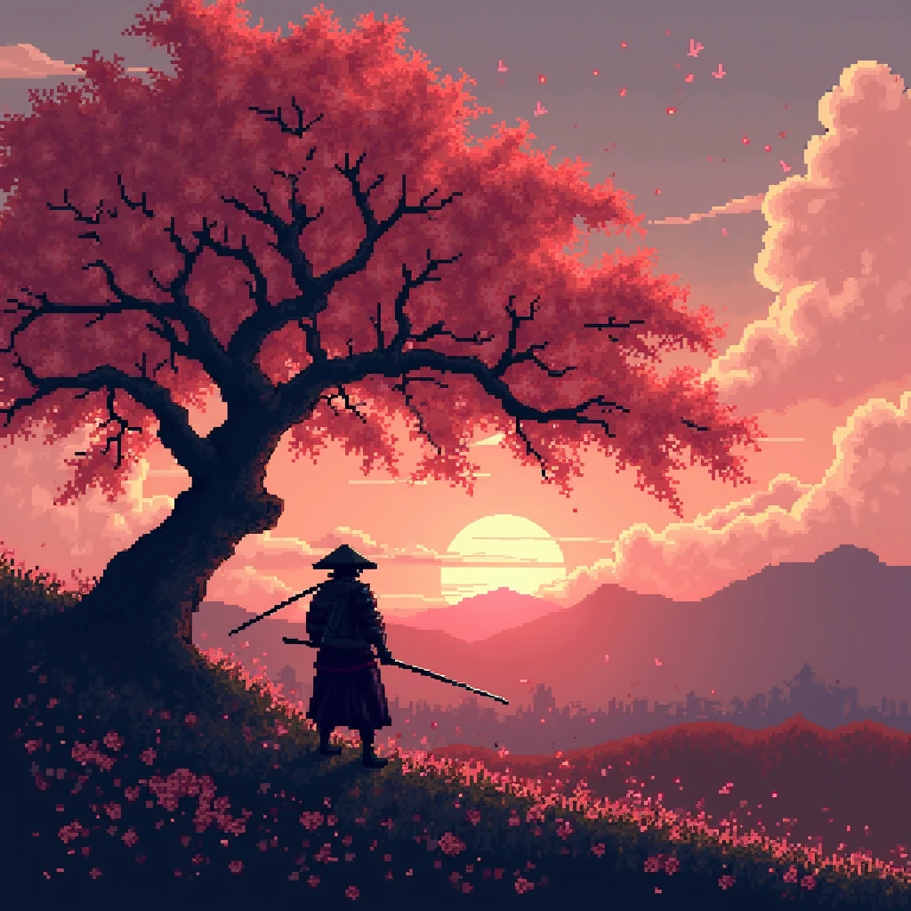 An intense battlefield in a pixelated feudal... - FluxPro.art