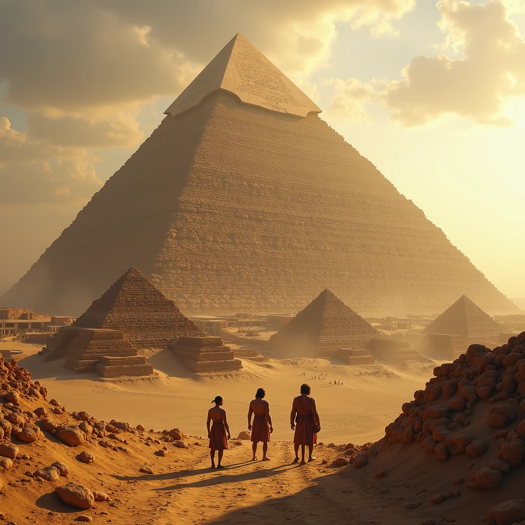 A picture of giant humans that were building the... - FluxPro.art